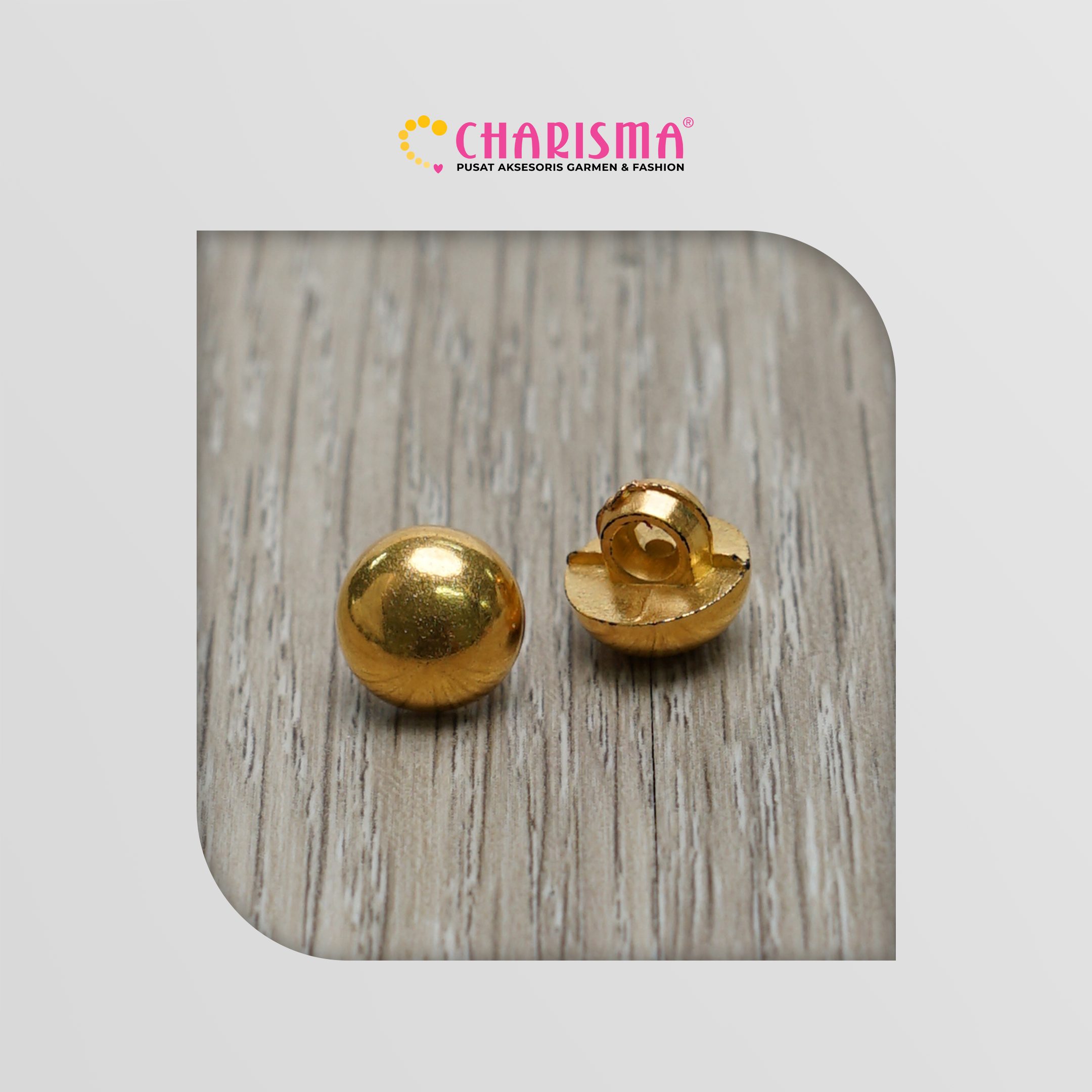 Charisma Mushroom Button - Kancing Motif Jamur Gold - Charisma