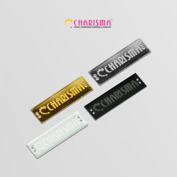 Custom Label Akrilik Persegi Panjang Siku 2mm - 3x1 - Charisma