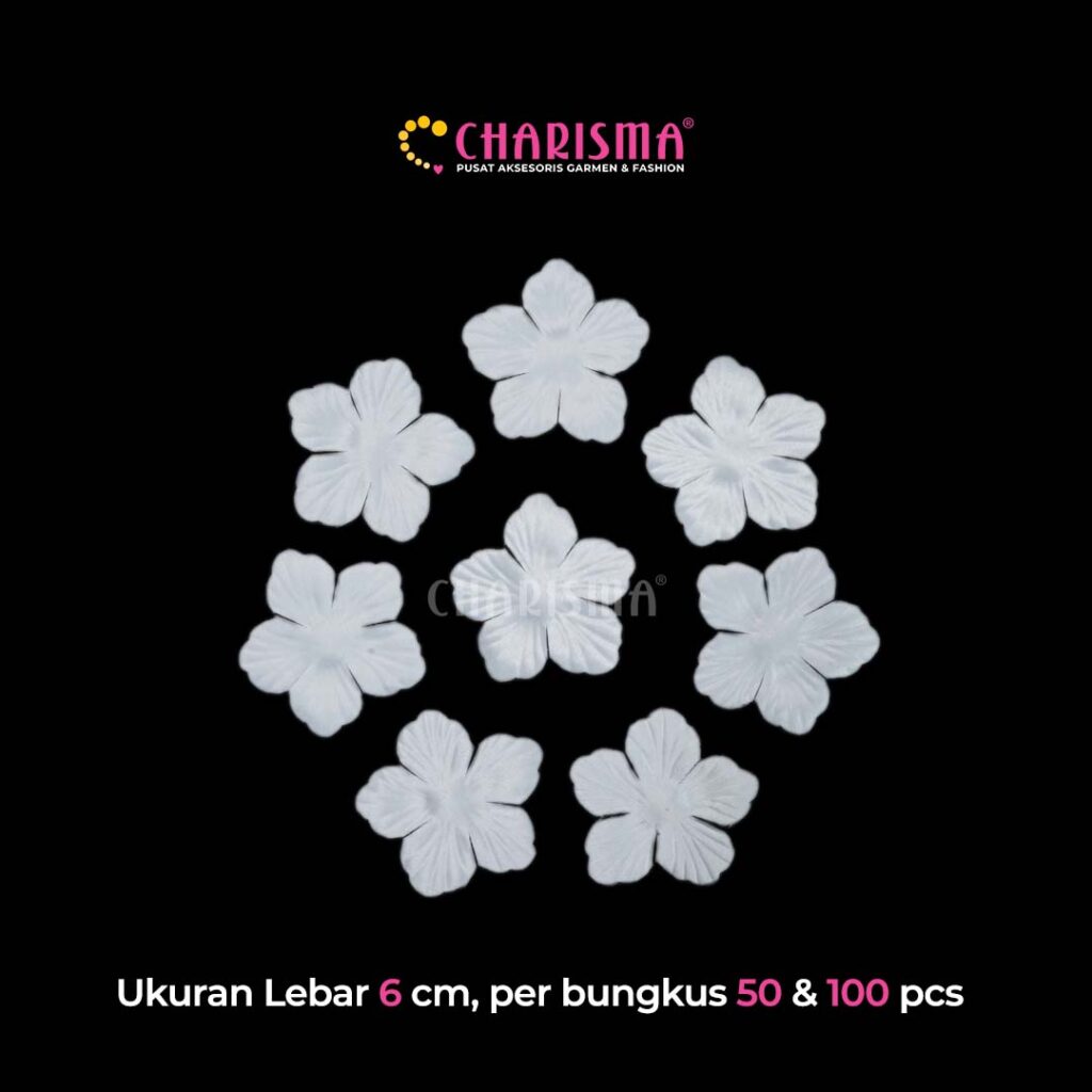Aplikasi Bordir Bunga Putih - Patch Bordir Desain Daun Bunga Tempel ...